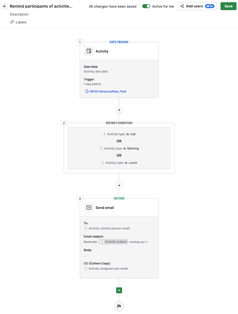 Automations: date triggers use cases - Knowledge Base | Pipedrive